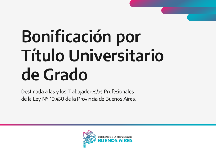 Bonificación por Título Universitario de Grado | Provincia de Buenos Aires