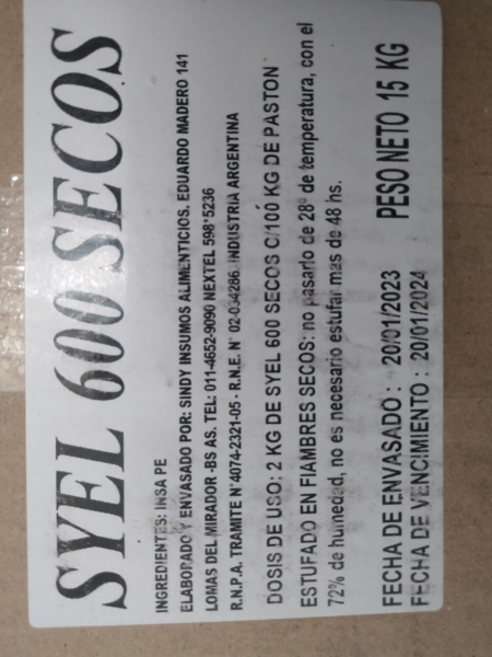 Alerta Falsificación de Producto SYEL 600 SECOS | Provincia de Buenos Aires